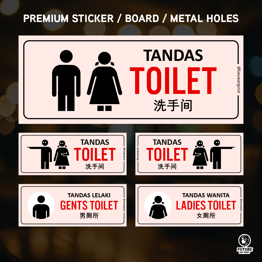 Toilet Tandas 洗手间. Arrow Direction. Gents Ladies. Sticker Board Holes ...