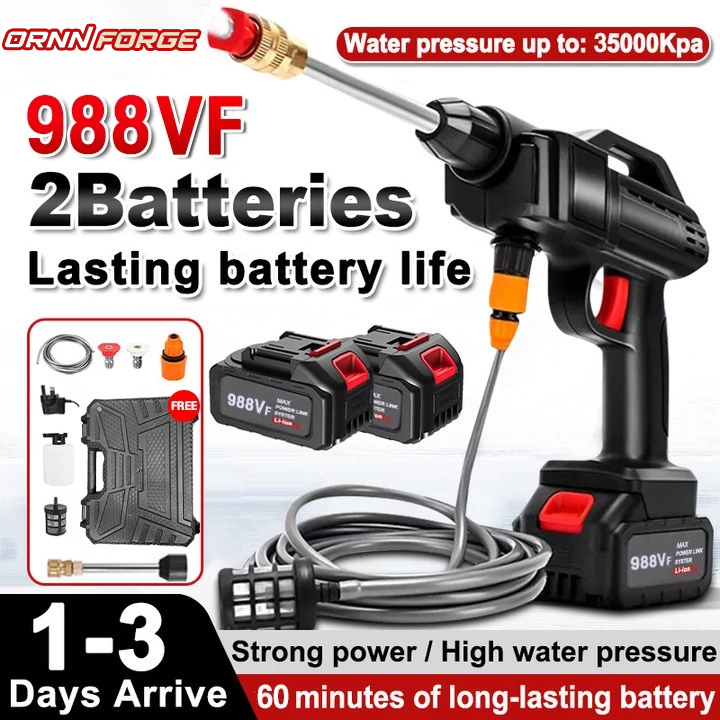 988VF Water Jet Cordless High Pressure Car Washer Spray Gun Portable ...