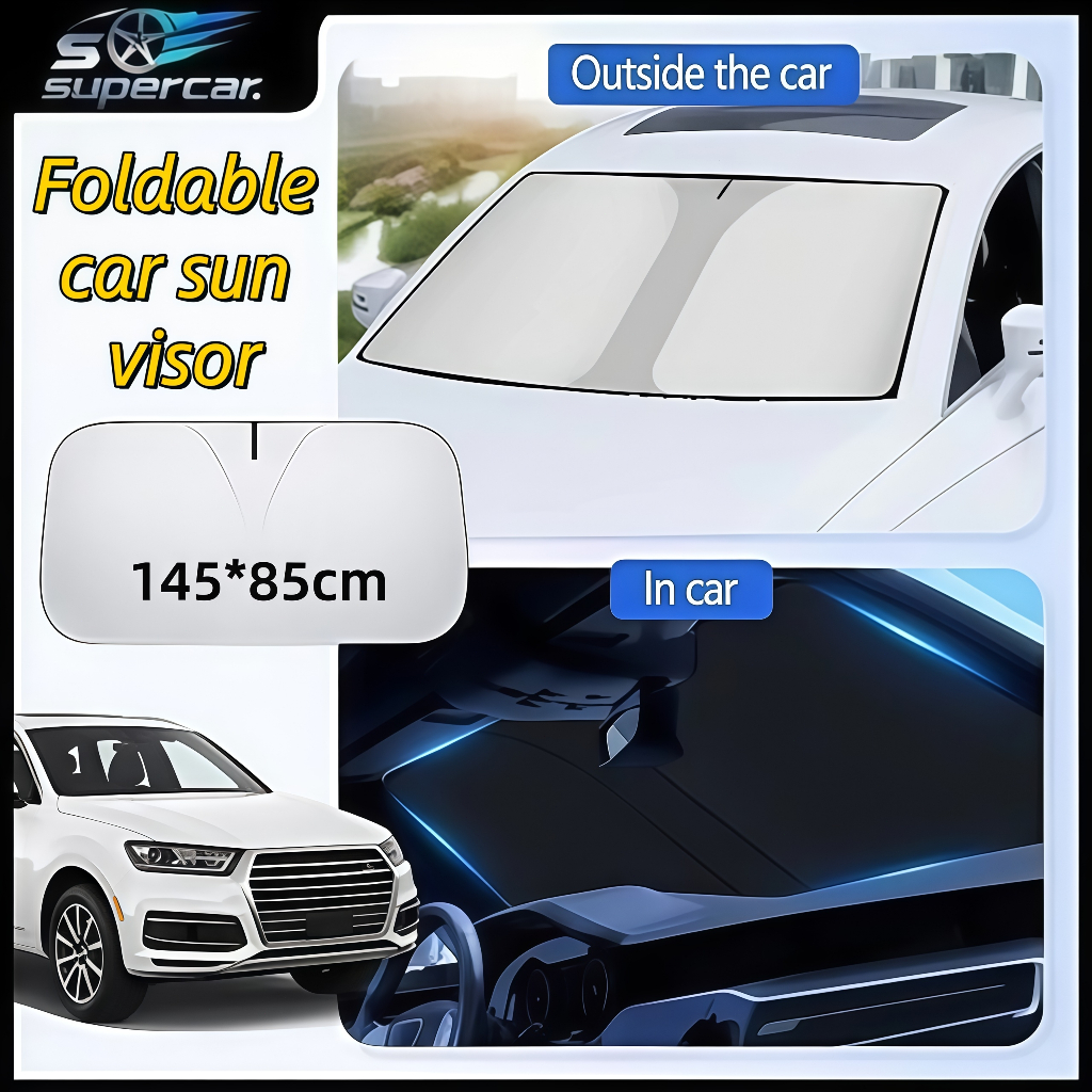 145*85cm Universal Foldable Front Car Window Car Windshields Sun Shade ...