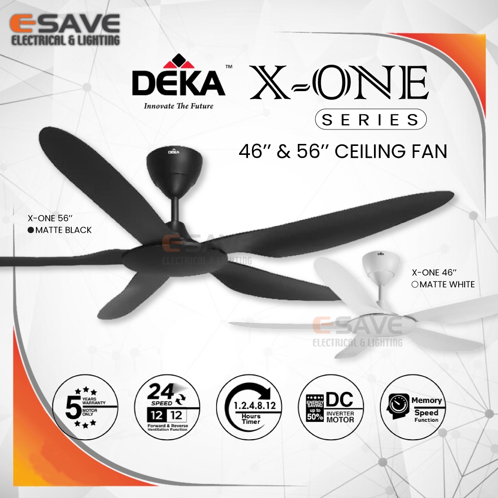 DEKA X ONE 46" / 56" Remote Control Ceiling Fan DC Motor 12 + 12 Speeds ...