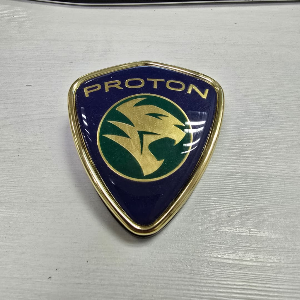 Proton Waja Front Logo Emblem (Gold, Original Genuine with Plastic Base ...