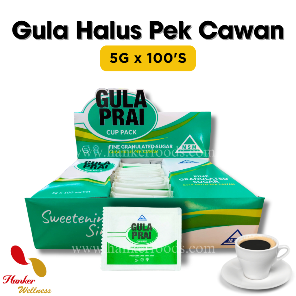 PRAI Gula Halus Pek Cawan Cup Pack Sugar Gula Prai Fine Granulated ...