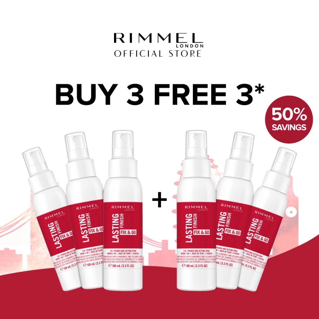 [BUY 3 FREE 3] Rimmel Lasting Finish Fix & Go 2 In 1 Primer & Setting ...
