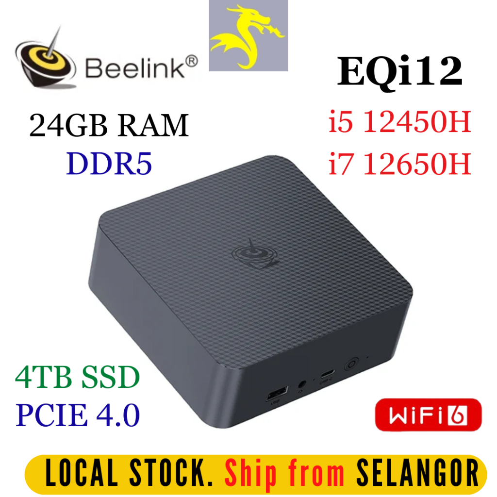 Beelink EQi12 Intel i7 12650 Windows Mini PC 24GB DDR5 RAM 4TB SSD ...