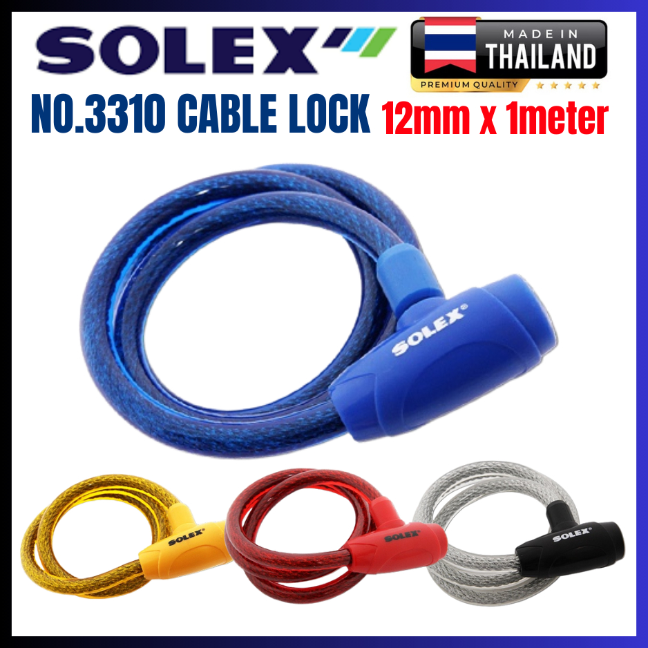 Name (100% Original)SOLEX Premium Cable Lock 3310 Safety Lock 100cm ...