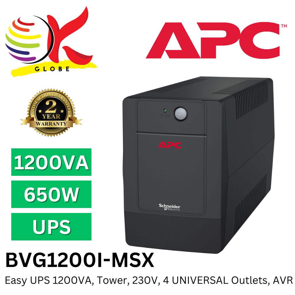 APC BVG1200I-MSX 1200VA, 230V EASY UPS AVR UNIVERSAL SOCKET ...