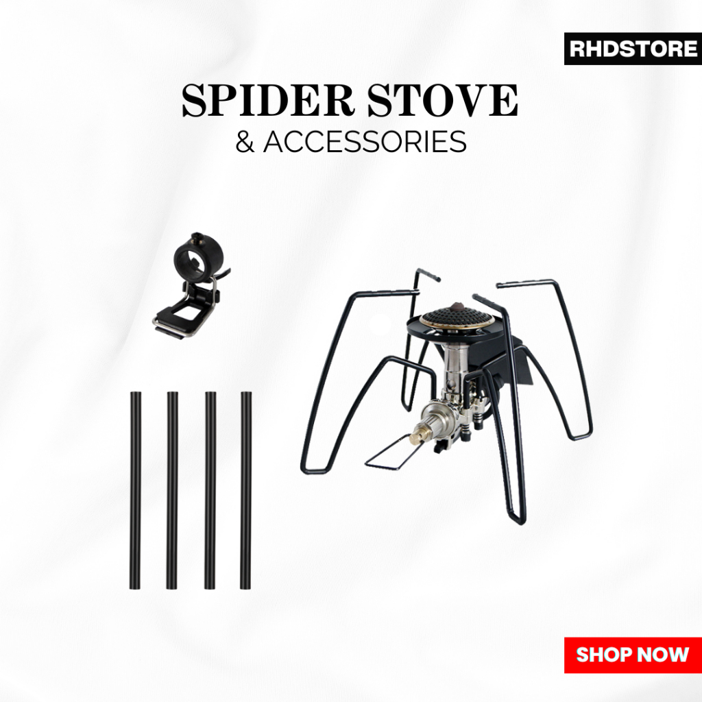 Camping Spider Stove With Accessories Compact Black Portable Foldable ...