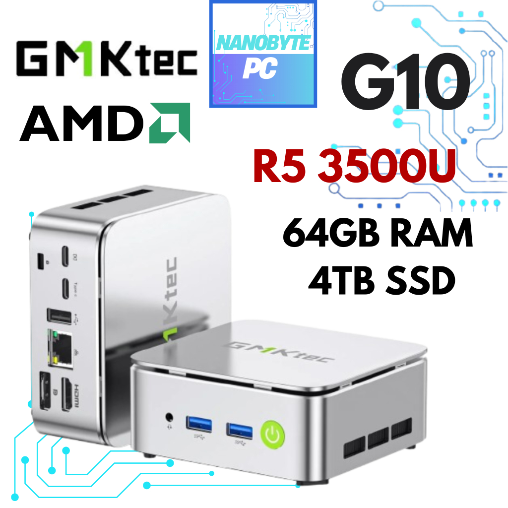 GMKtec G10 AMD Ryzen 5 3500U Windows Mini PC 64GB DDR4 RAM 4TB SSD ...
