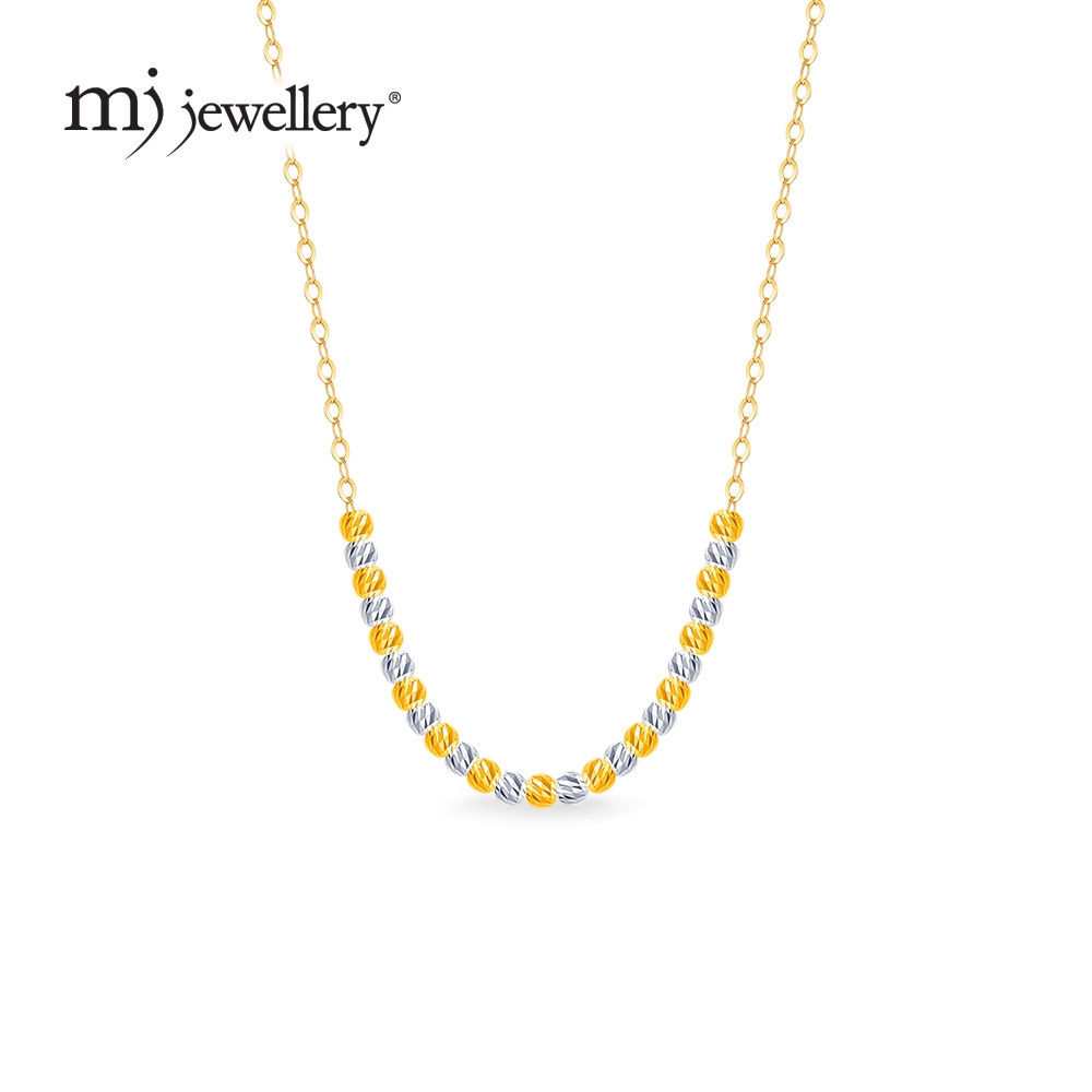 MJ Jewellery Gold Beaded Necklace R175 , 375 Gold & 916 Gold | Shopee ...