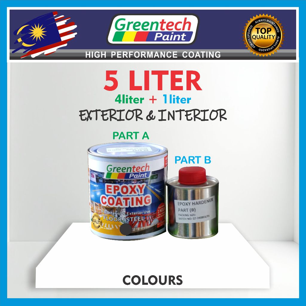 COLY Epoxy Floor Paint Greentech Paint & Waterproof Coating GLOSS ( 5 ...