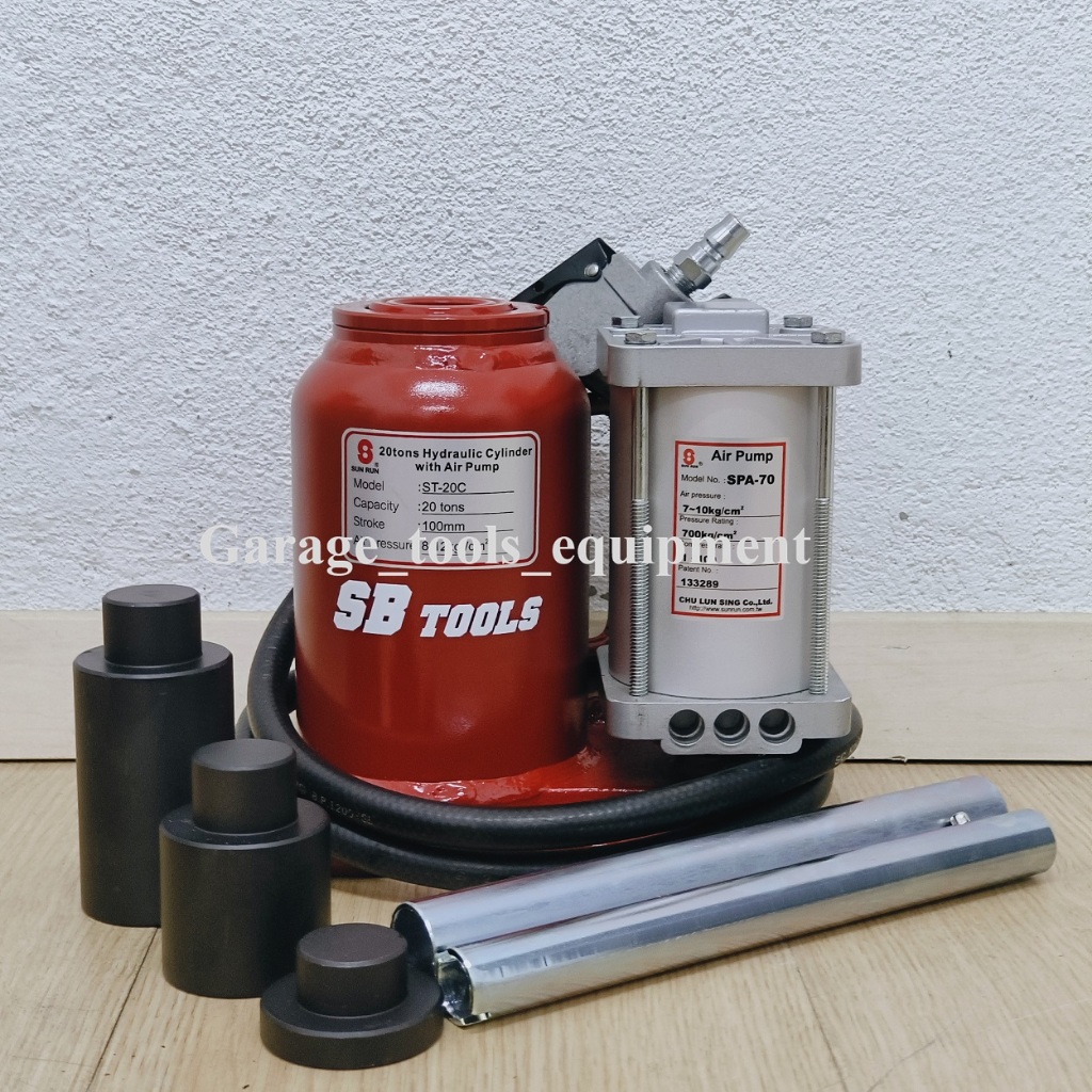 SB TOOLS Air Bottle Jack HYDRAULIC CYLINDER WITH AIR PUMP 20TON Taiwan ...