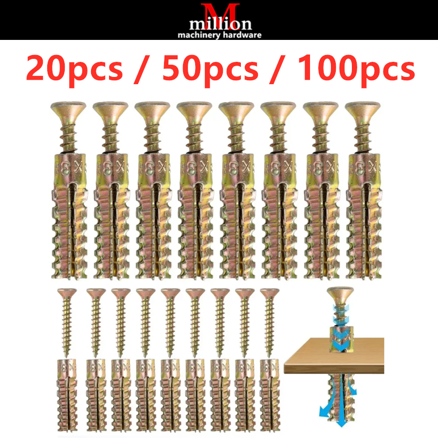 20pcs 50pcs 100pcs sets Metal Serrated Expansion Tube Self Tapping ...