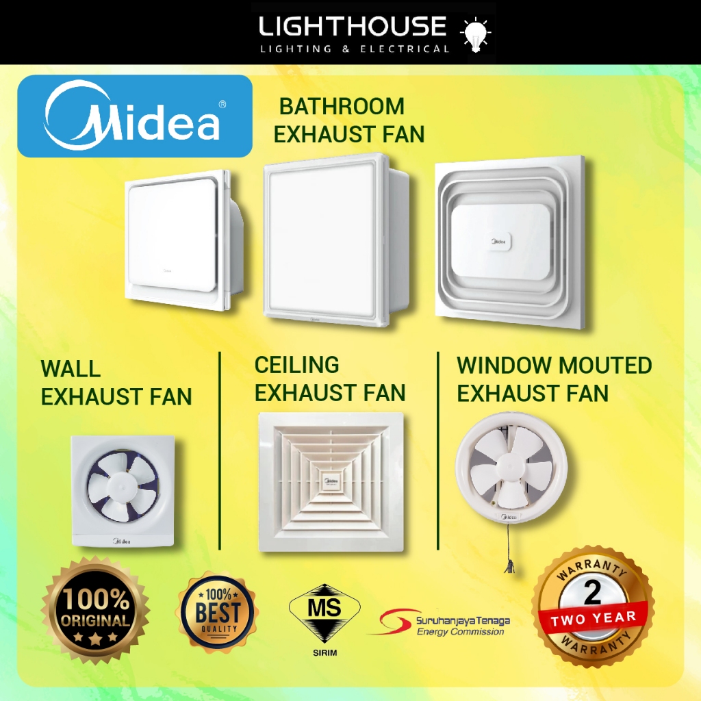 [ LIGHTHOUSE💡] Media Ceiling Exhaust Fan Window Exhaust Fan Wall Mount ...