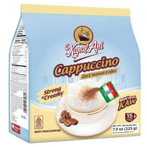 Cappuccino with Cocoa Granules KAPAL API 2 in 1 Instant Coffee 15sx15g ...