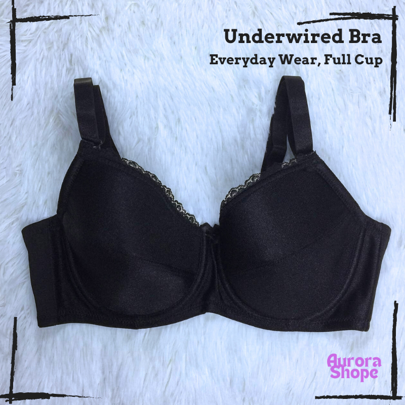Eva Underwired Comfortable Bra Full Cup | Berdawai | 34B-40C | Black ...