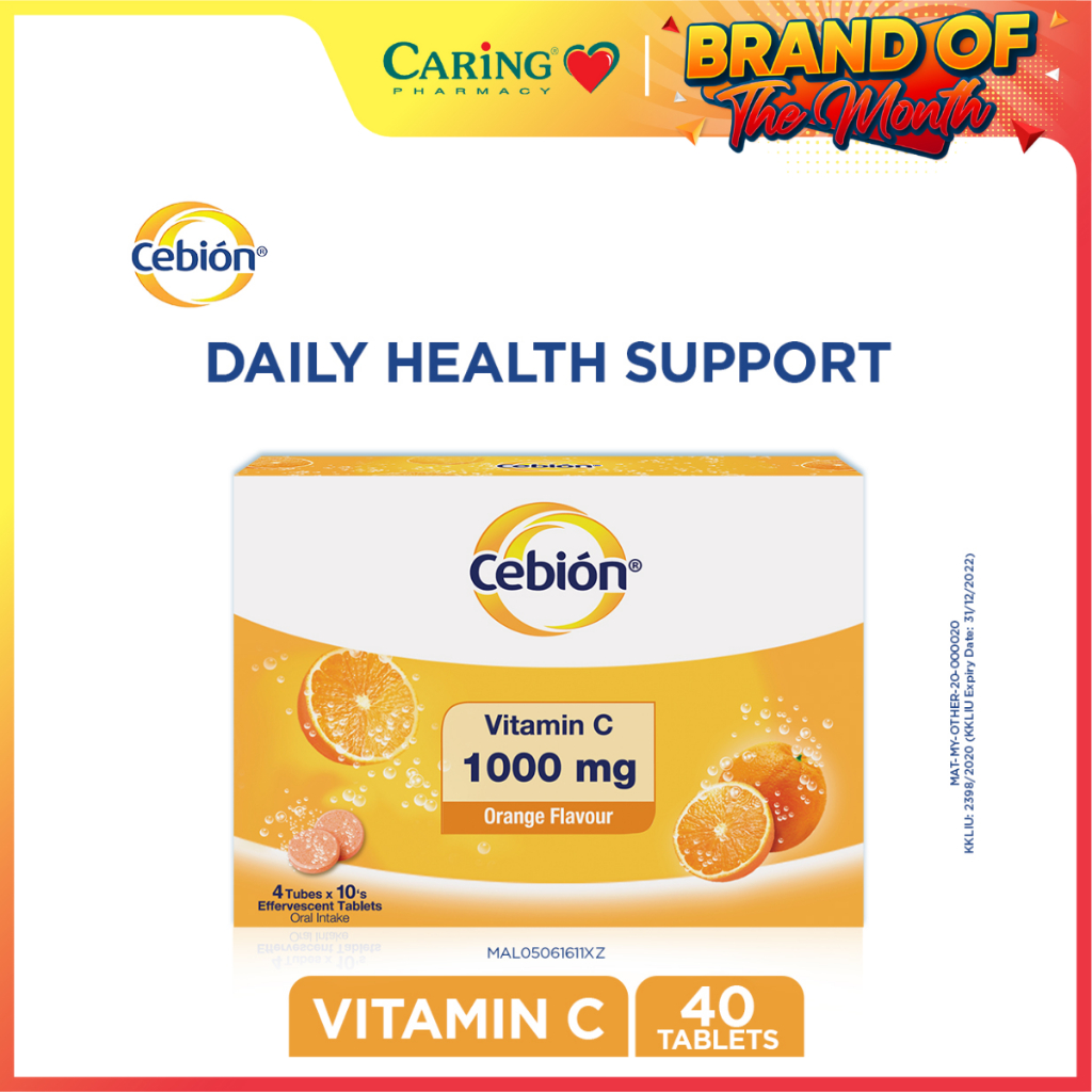 CEBION EFFERVESCENT VITAMIN C - ORANGE (1000MG × 10S × 4) | Shopee Malaysia