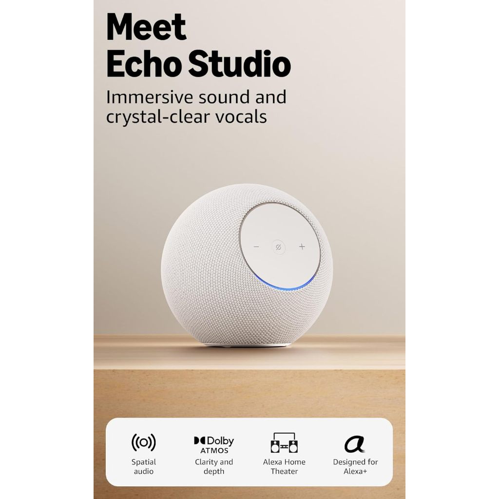 Echo Studio (newest model), our best Echo Studio yet, with immersive ...