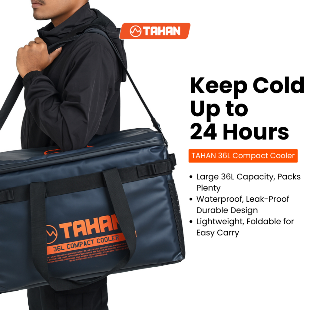 TAHAN 36L Compact Cooler Bag – Waterproof, Foldable Outdoor Ice Bag for ...