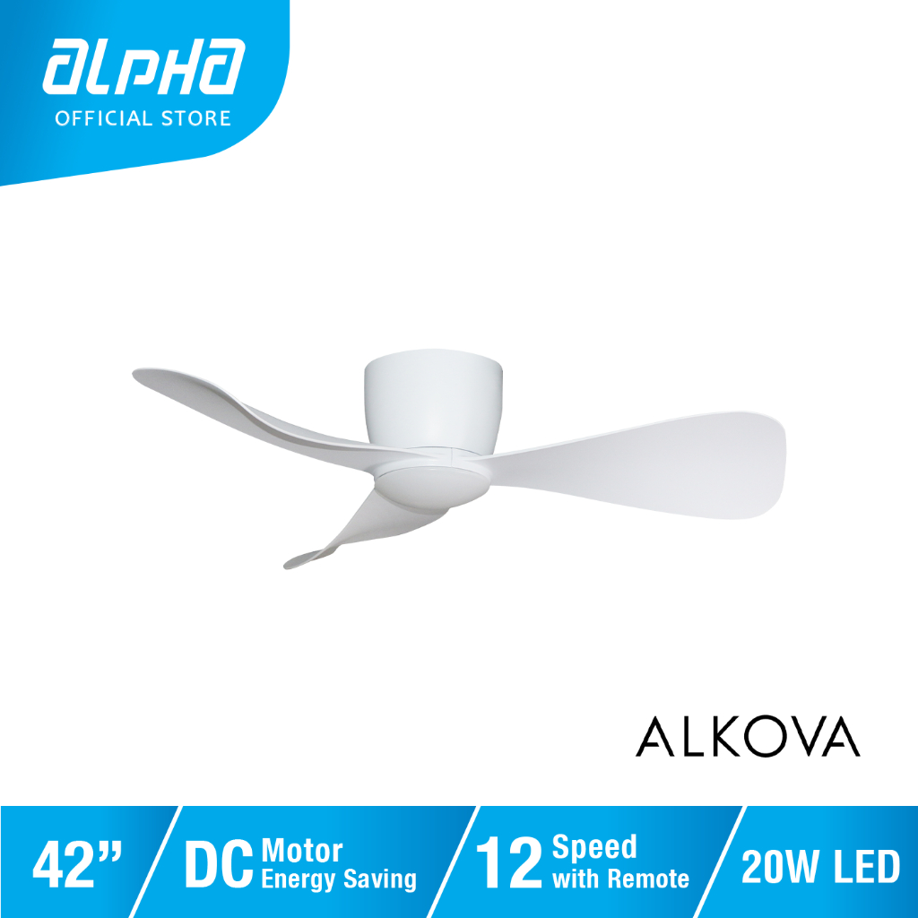 ALPHA Alkova MILI HG LED 3B DC Motor Ceiling Fan with 3 Blades 12 Speed ...