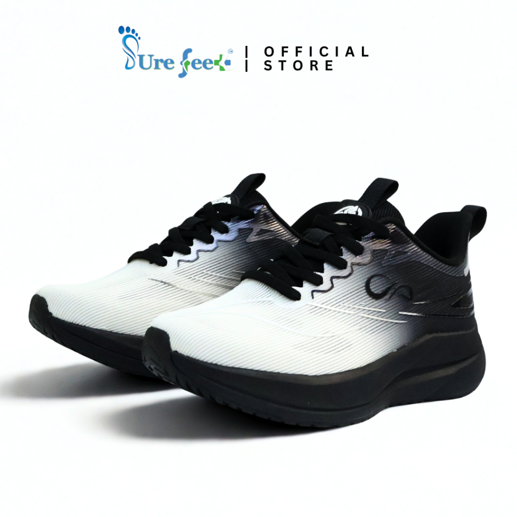 SURE FEET Men Women Sport Shoes (SF2026) | Gradient Black | Kasut ...