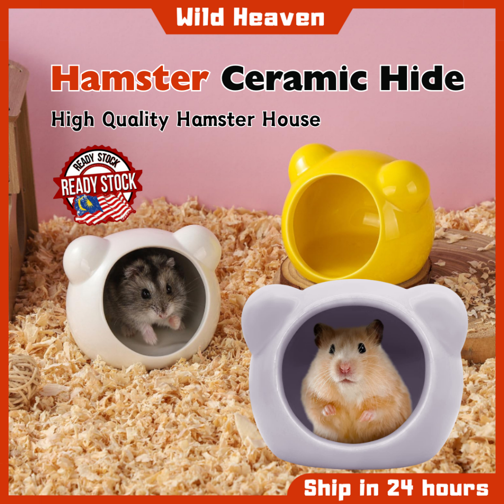 Hamster Ceramic Hide House Cooling Nest Hideout Small Animal Cave ...