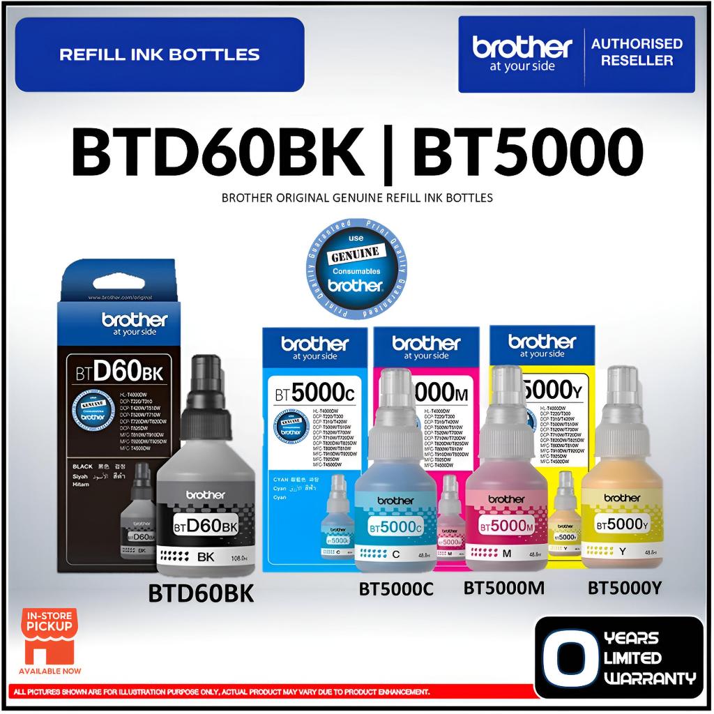 Brother BTD60BK BT5000 Genuine Refill Ink For T220 T420W T520W T720DW ...