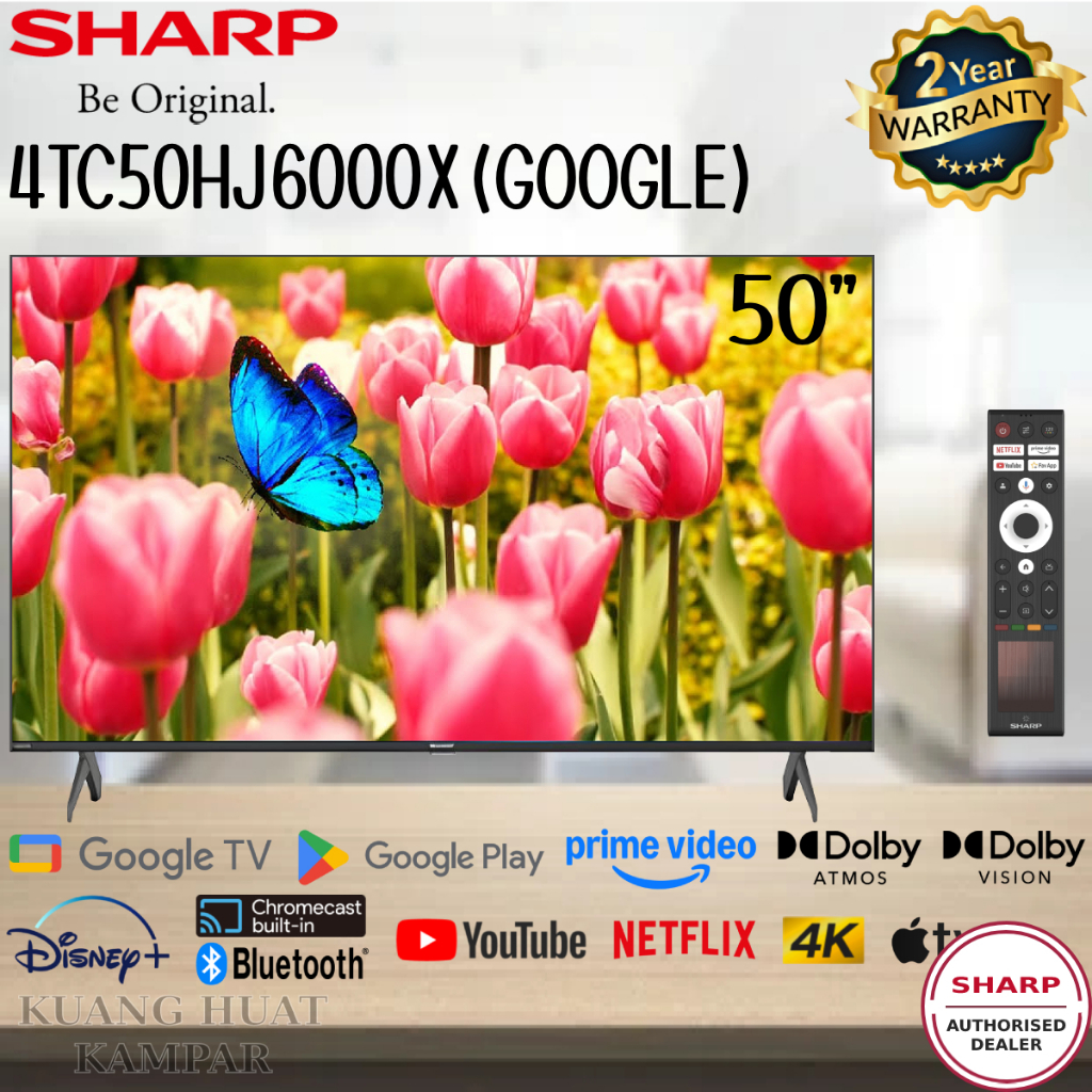 SHARP 50' / 50 INCH 4K ULTRA HD GOOGLE TV 4TC50HJ6000X // 4TC50FJ1X ...