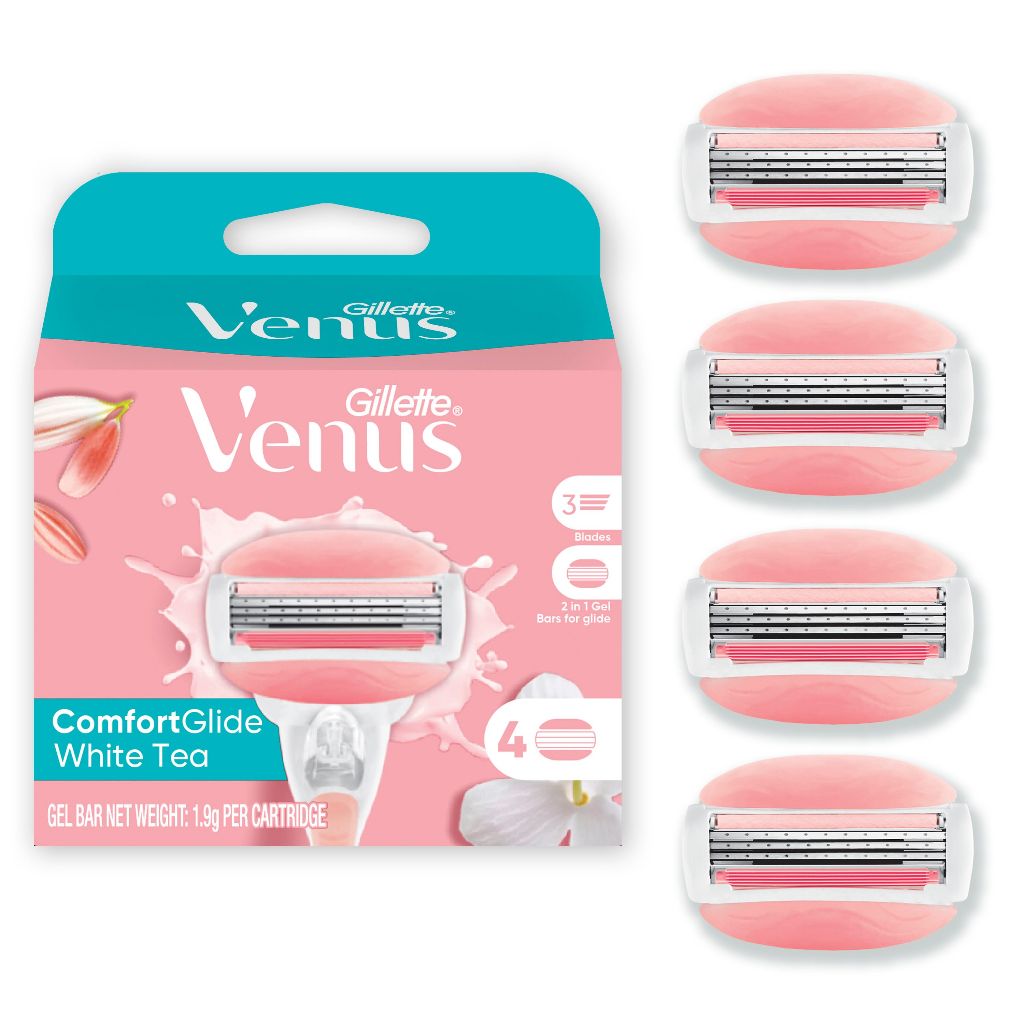 Gillette Venus Comfortglide White Tea Scent with Gel bars Women's Razor ...