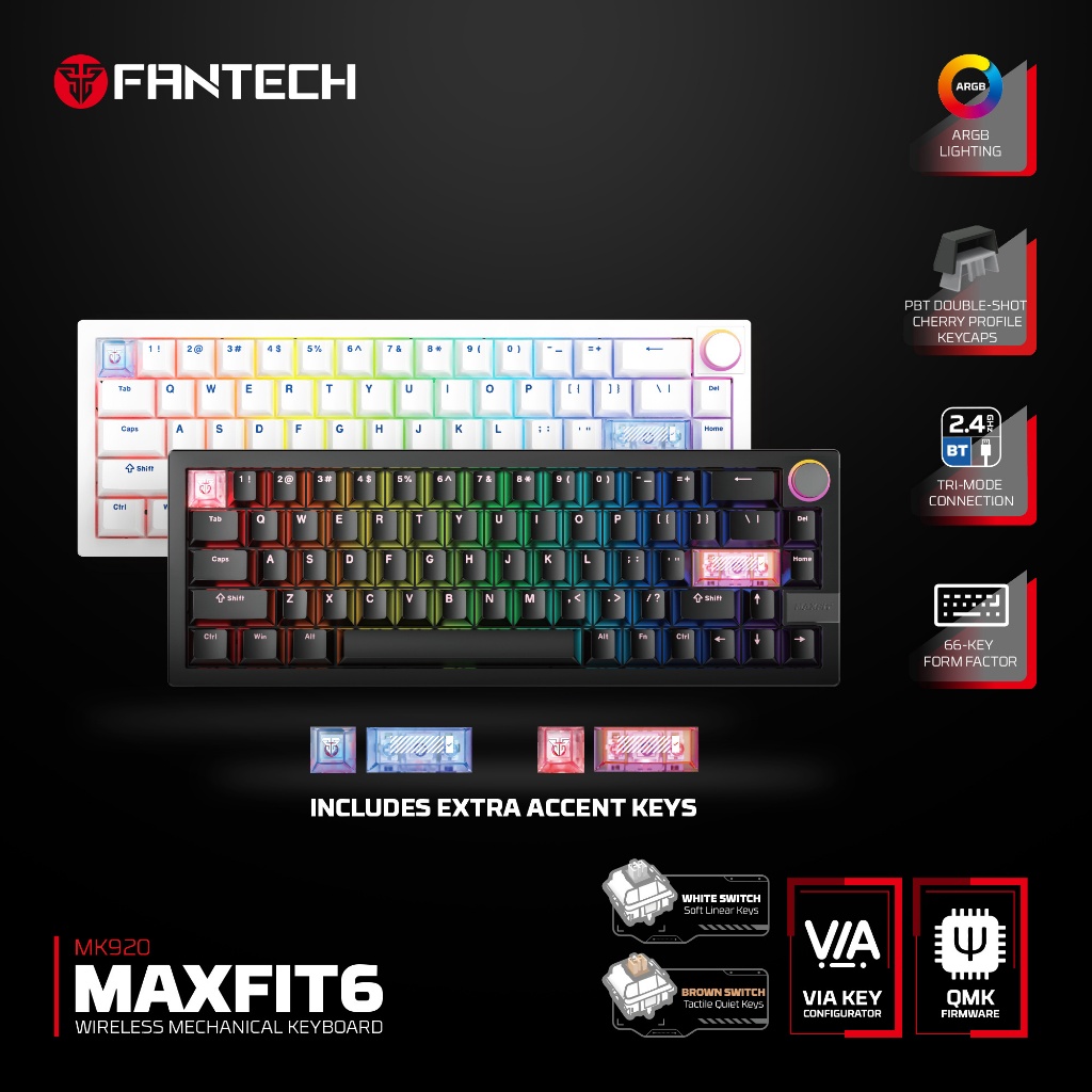 FANTECH MK920 MAXFIT6 WIRELESS MECHANICAL KEYBOARD | Shopee Malaysia