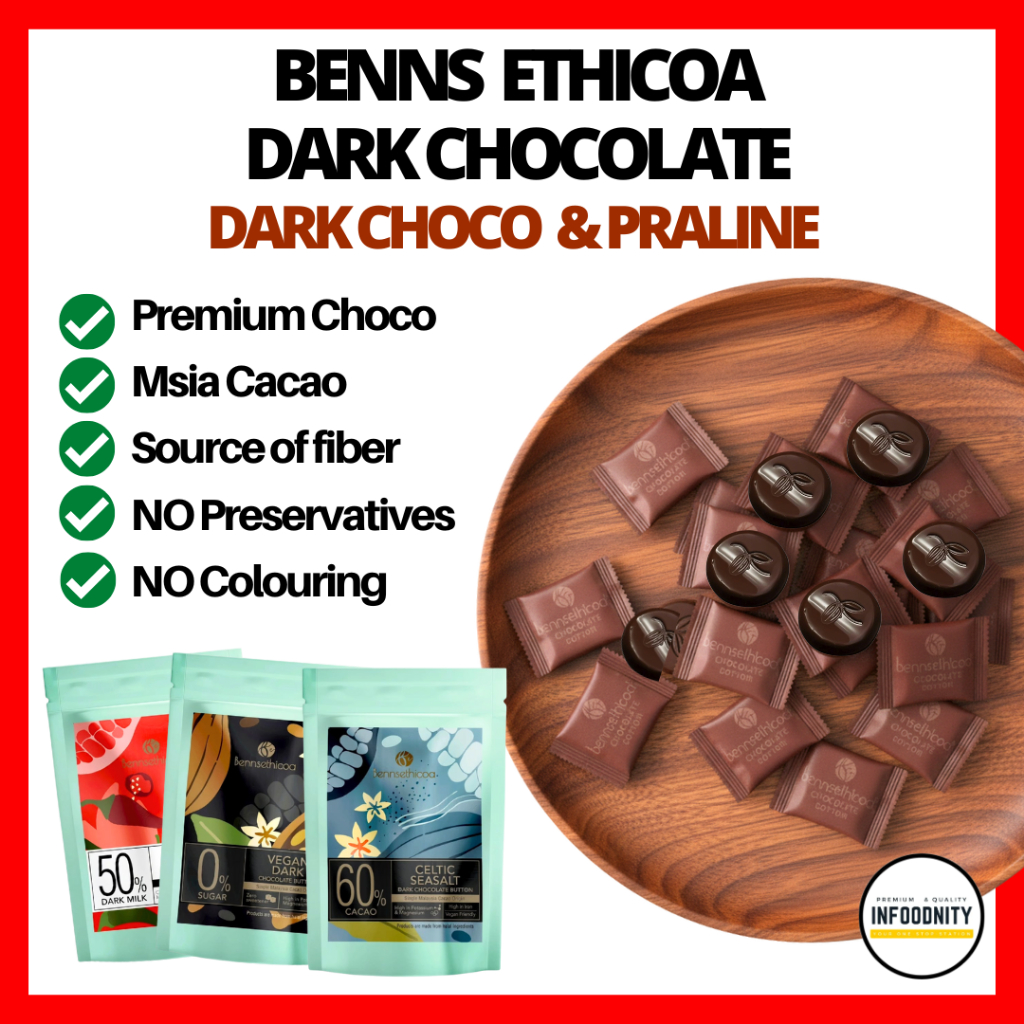 BENNS Dark Chocolate Sugar Free Benns Chocolate 黑巧克力 BENNS Vegan ...
