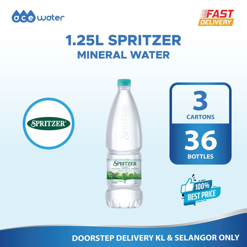 1250ml (1.25L) Spritzer Mineral Water 3-4 Cartons Fast Delivery ...