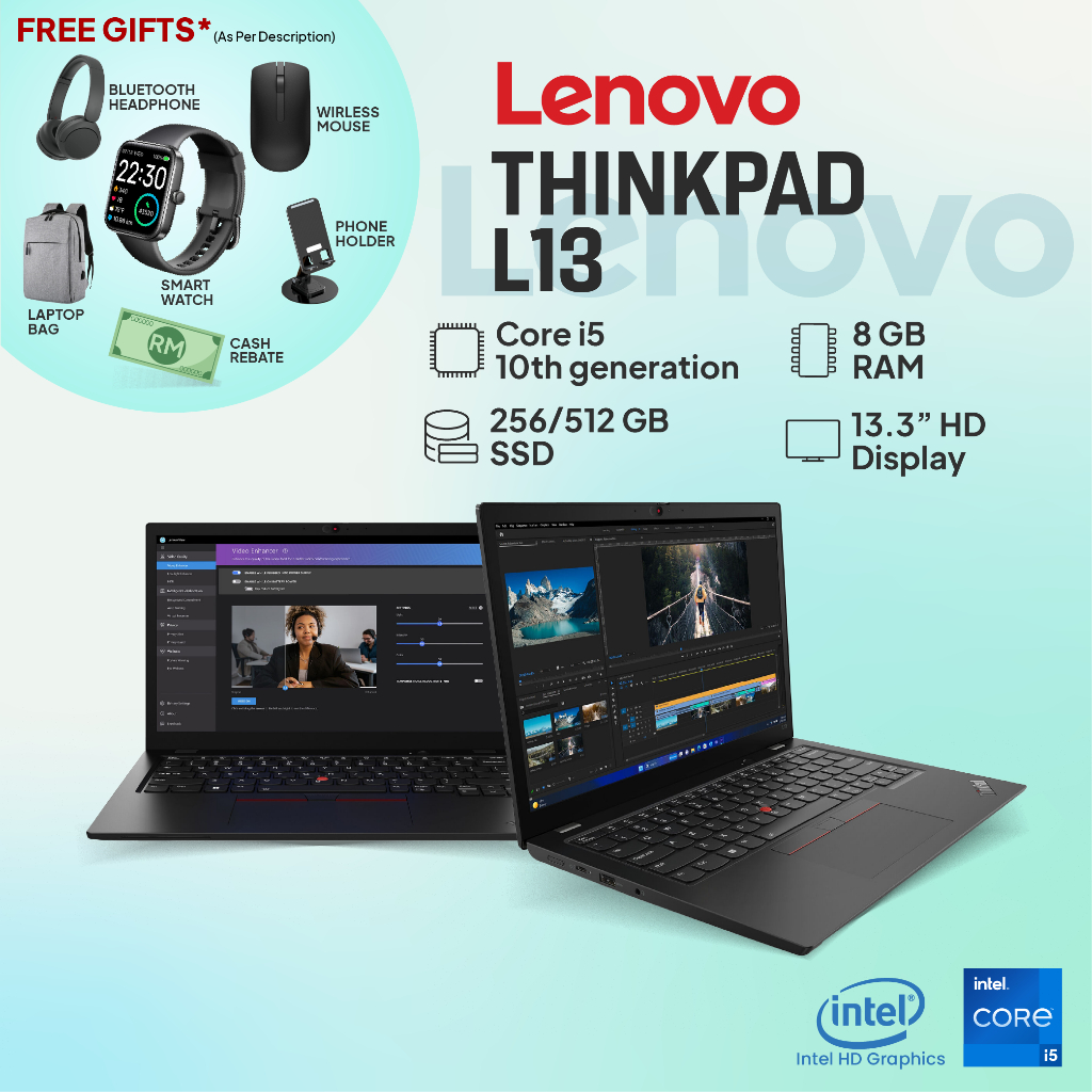 ONLY RM 700 + 10th generation Lenovo ThinkPad L13 | 13.3" FHD | Core i5 ...