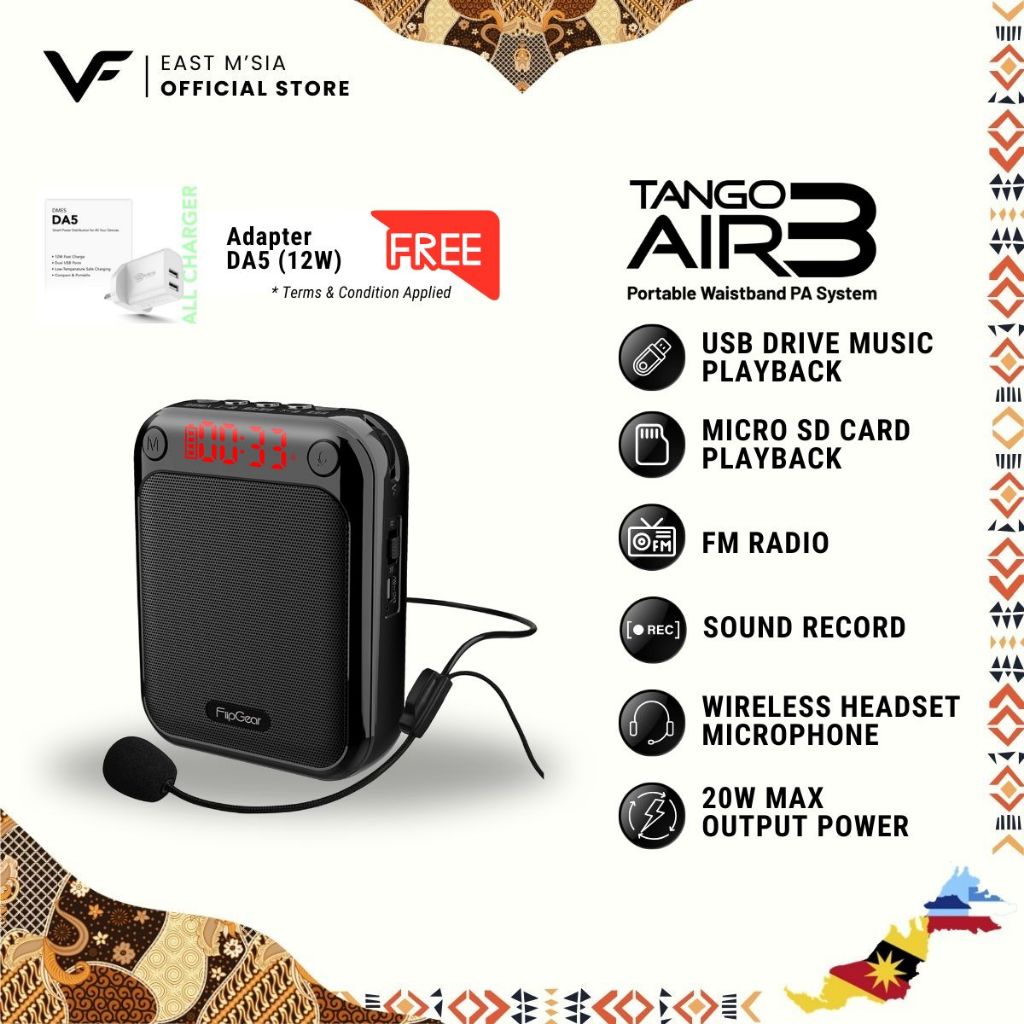 Vinnfier VF Tango Air 3 Portable FM Wireless Microphone Sound Record ...
