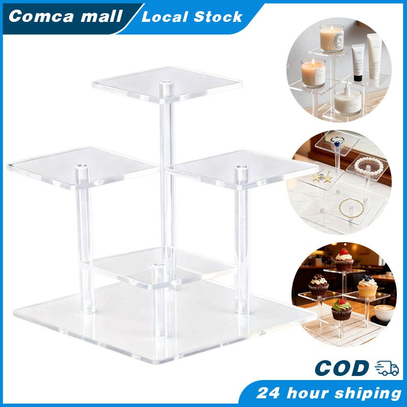 4 Layers Square Transparent Removable Acrylic Display Stand / Jewelry ...