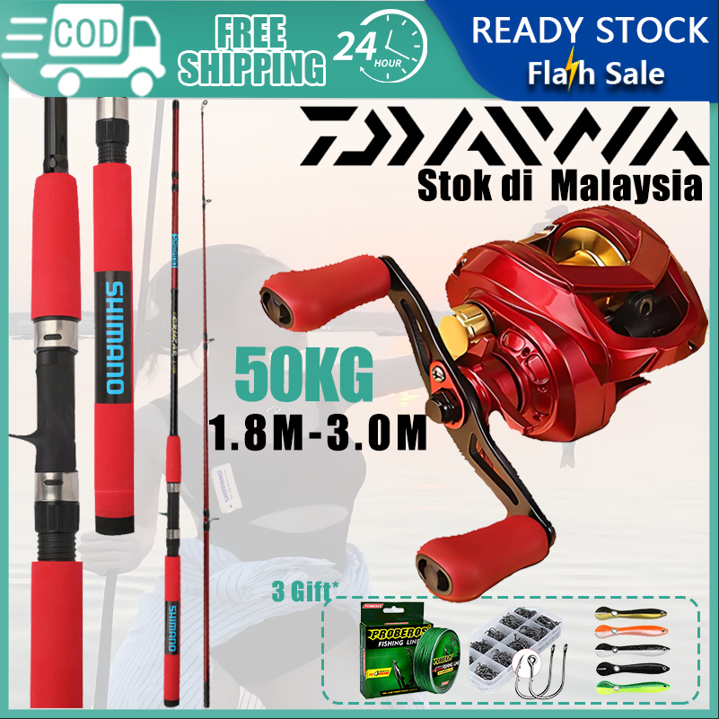 DAIWA Joran Pancing Set Casting Set Rod Casting Mesin Casting Reel ...