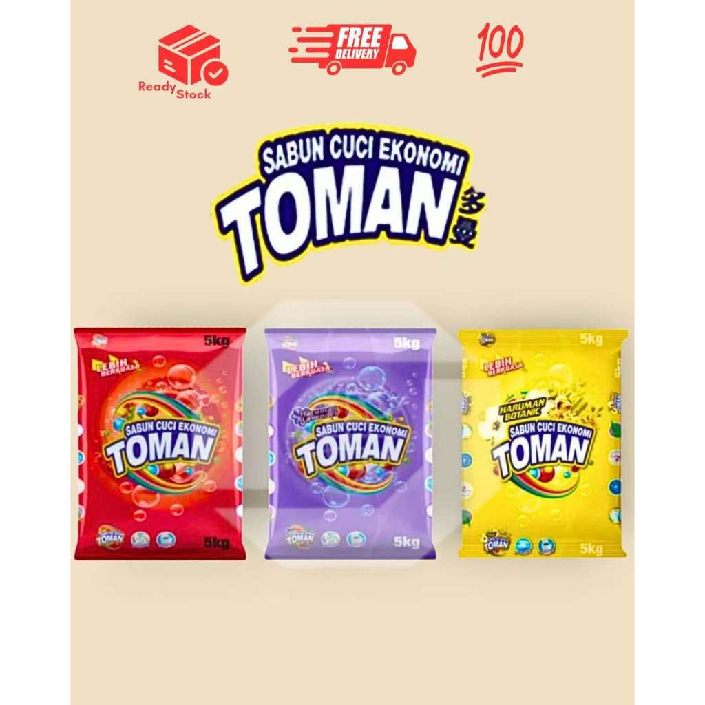Toman Detergent Powder 5KG Serbuk Cucian Toman 5KG Washing Powder Sabun ...