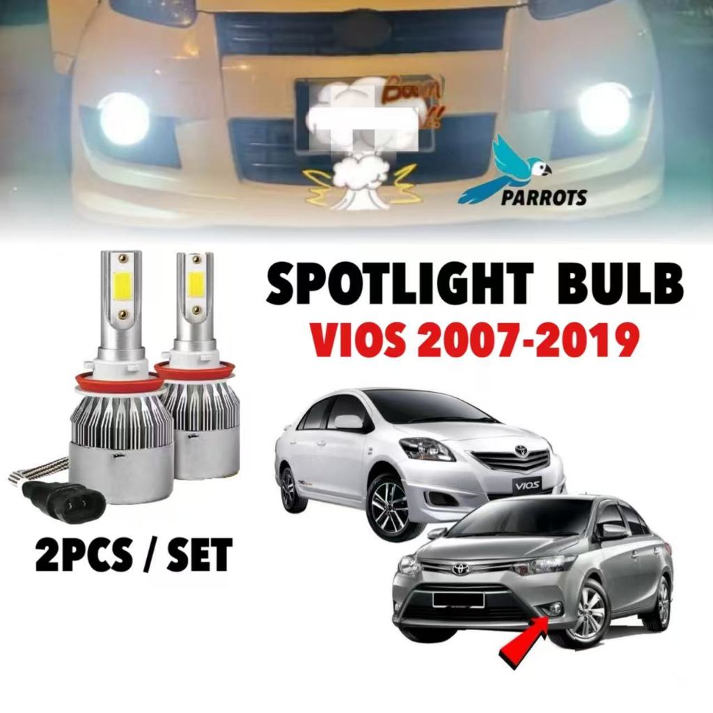 TOYOTA VIOS (2007-2019) FOG LAMP LED BULB White 6000k Spotlight Mentol ...