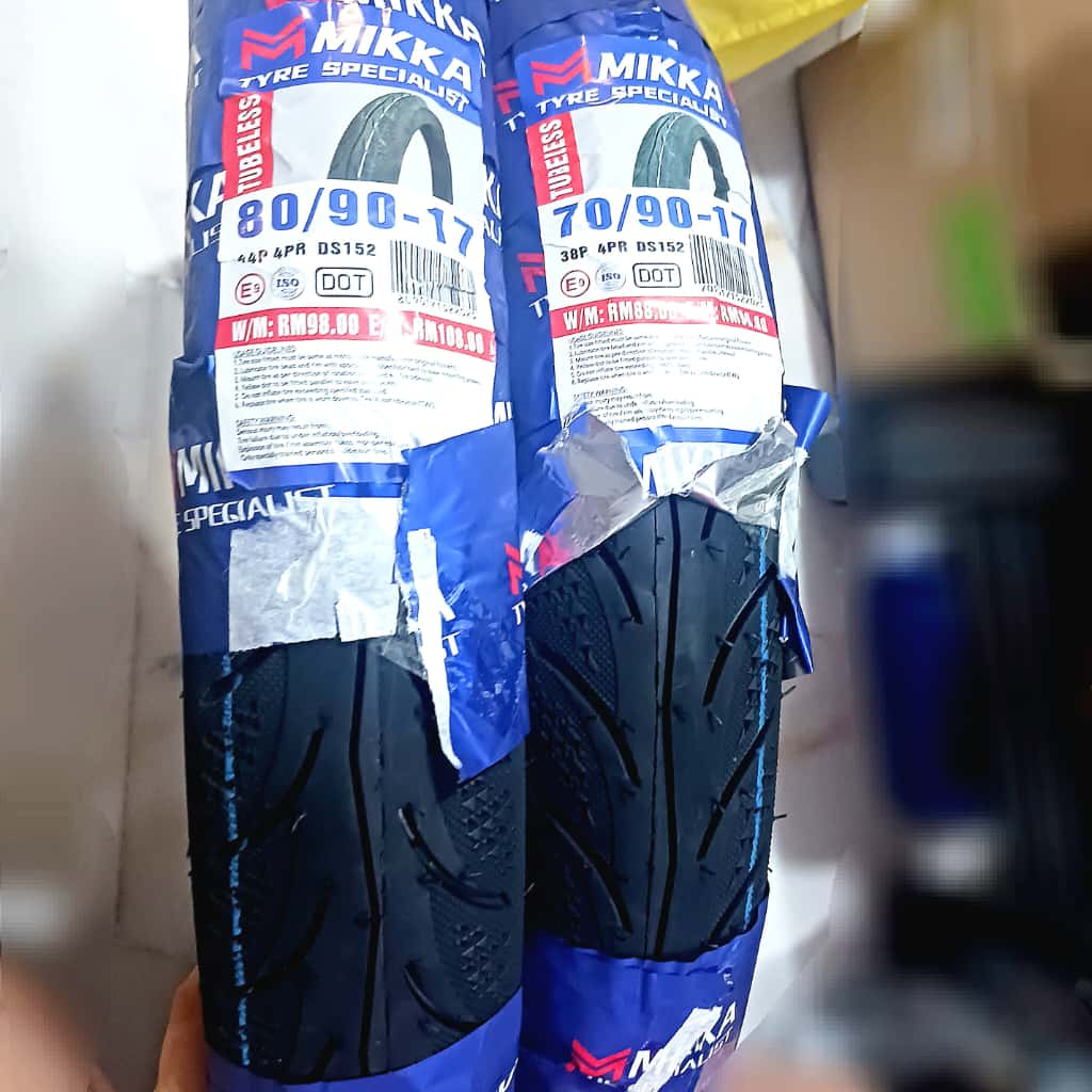 ( 1 SET ) TAYAR DIAMOND BUNGA TUBELESS MIKKA 70/90-17 80/90 -17 MOTOR ...