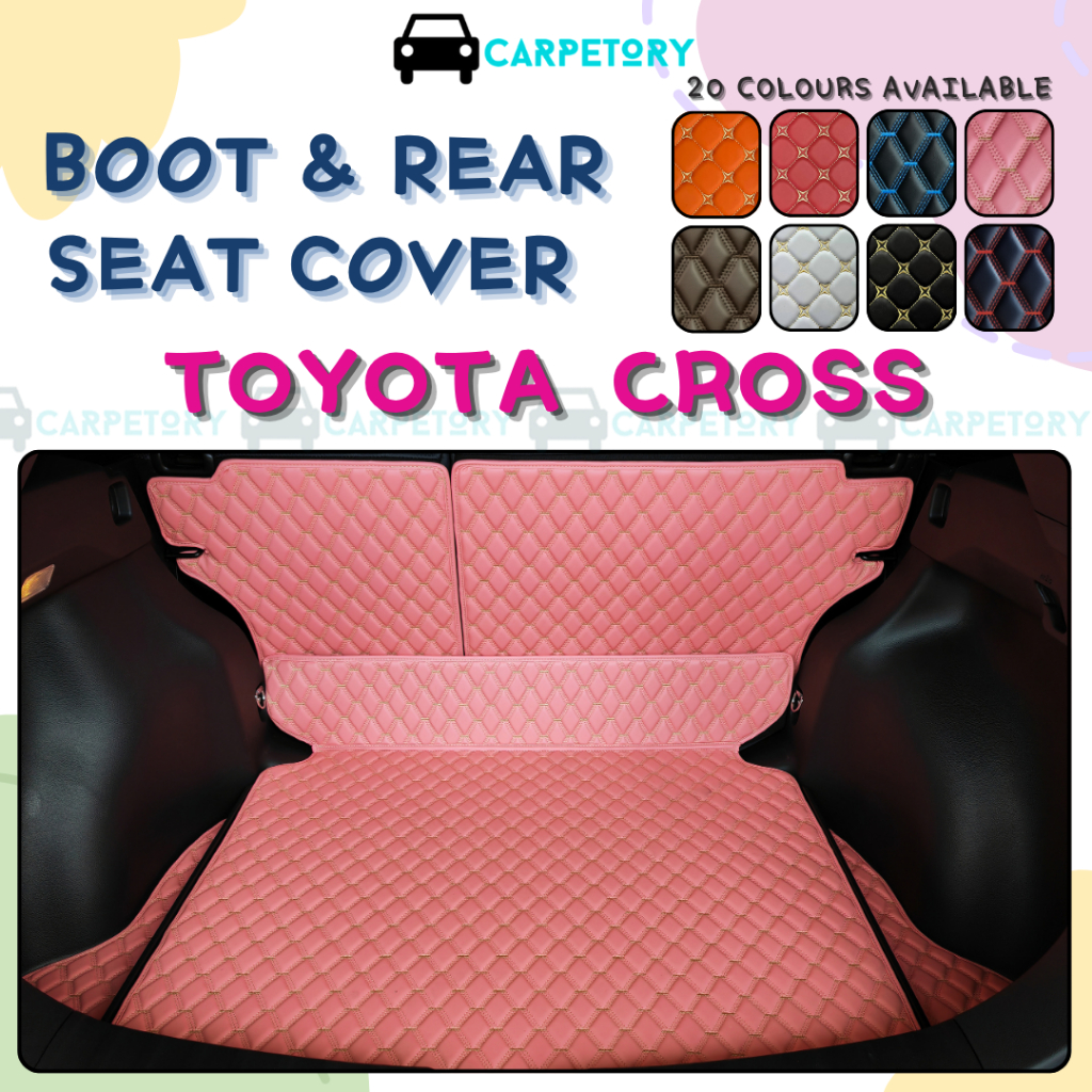 Toyota Corolla Cross Custom-Fit Leather Boot & Rear Seat Back Cover ...
