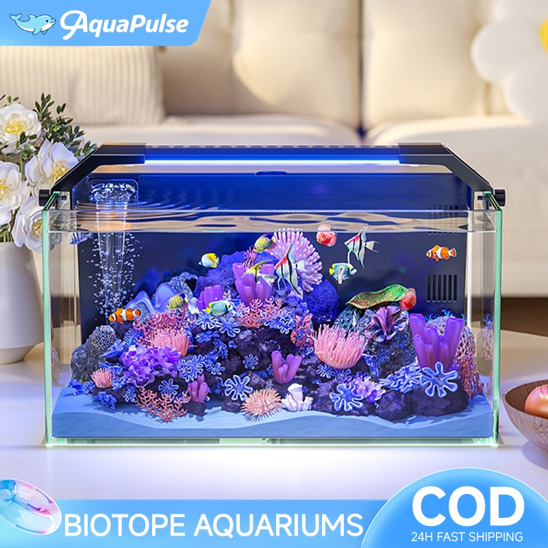 Aquarium Tank Bio Aquarium Crystal Ultra Clear Glass Back Filter Tank 3 ...