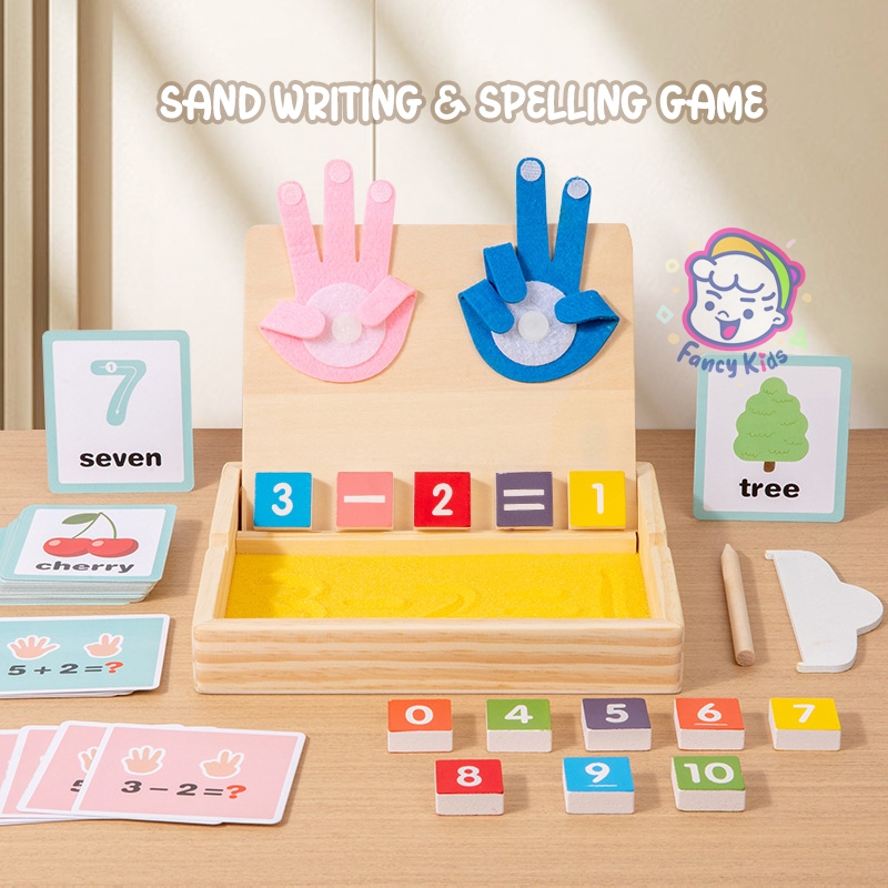 Montessori Sand Writing & Spelling Box for Kids/Alphabet & Number ...