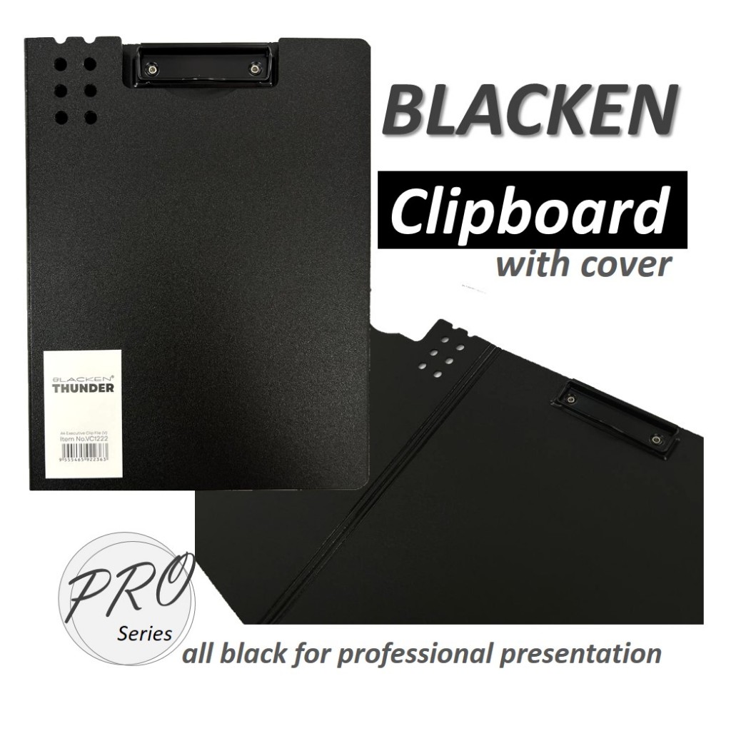 Blacken A4 Wire Clip Board File with Cover Thunder VC1222 Vertical File ...
