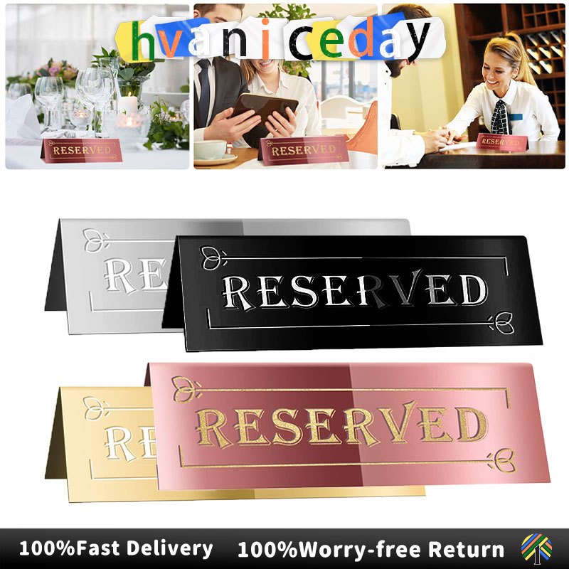 5PCS Reserved Sign Acrylic Guest Reservation Table Sign Double-Sided ...