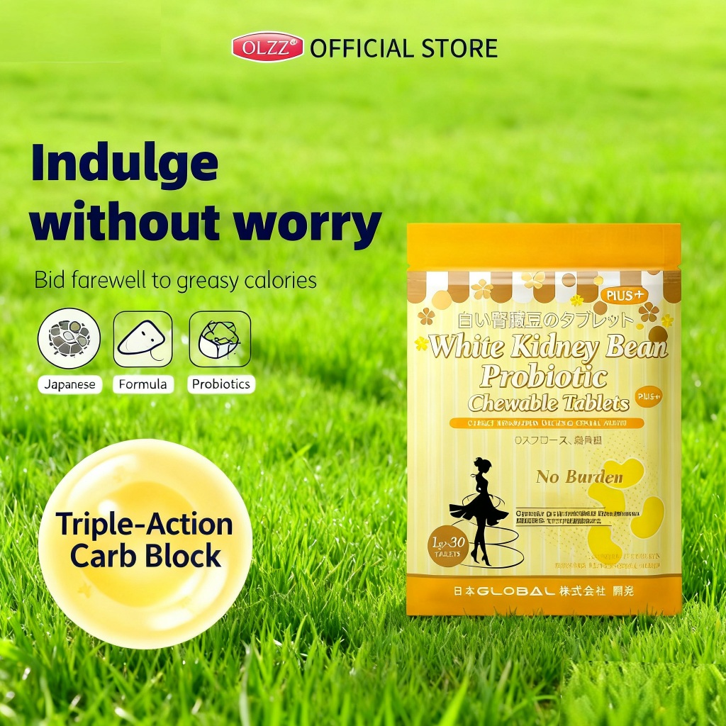 NEW OLZZ White Kidney Bean Probiotic Chewable Tablets 30pcs - Weight ...