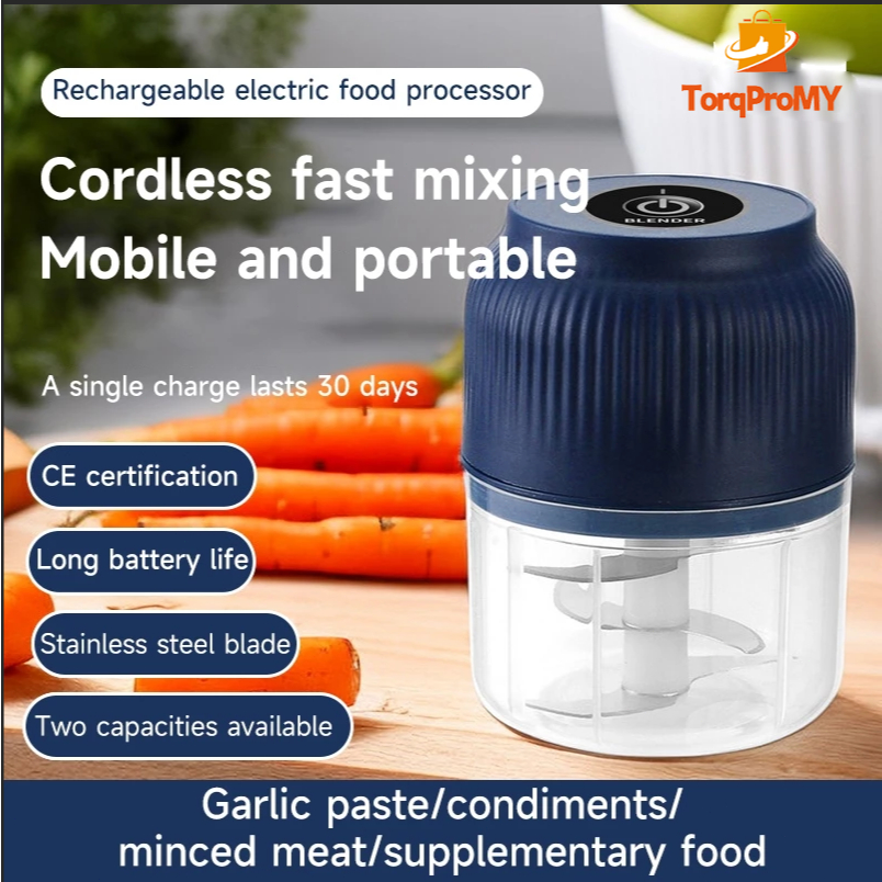 Electric Garlic Chopper | Rechargeable Mini Food Processor | Vegetable ...