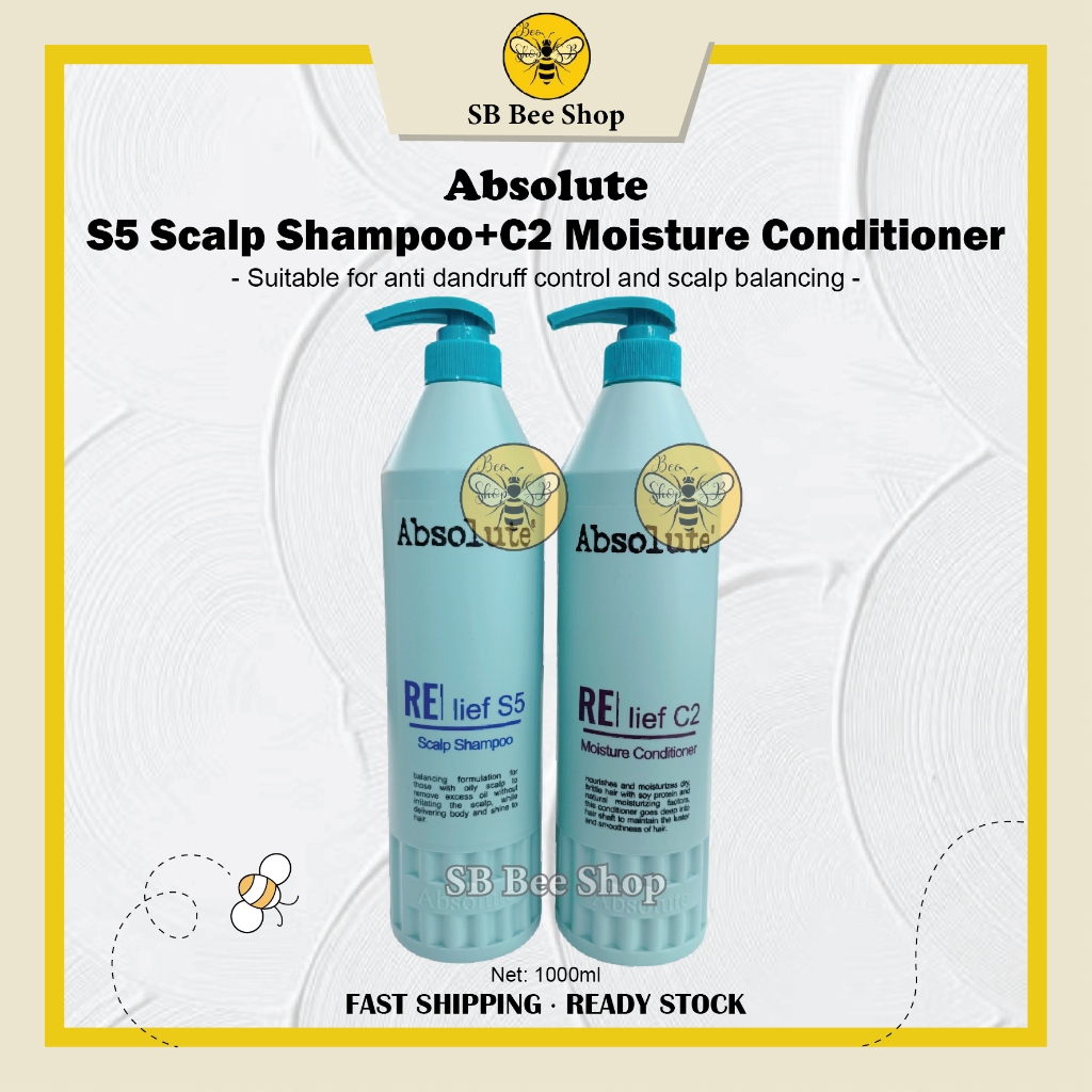 Absolute S5 Scalp Shampoo 1000ml + Absolute C2 Moisture Conditioner ...