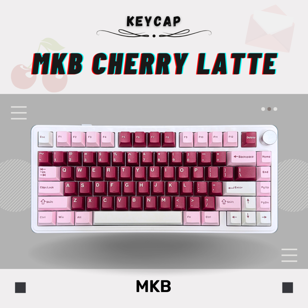 MKB Cherry Latte PBT Double Shot Cherry Profile Keycap Set For ...