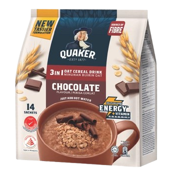 Quaker Oat Cereal Drink 3in1 Chocolate | Minuman Bijirin Oat 3 dalam 1 ...