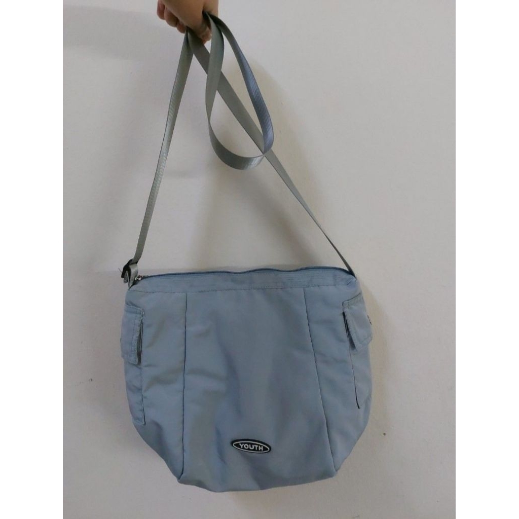 Kaison Puffer Crossbody Sling Bag (Dusty Blue) | Shopee Malaysia