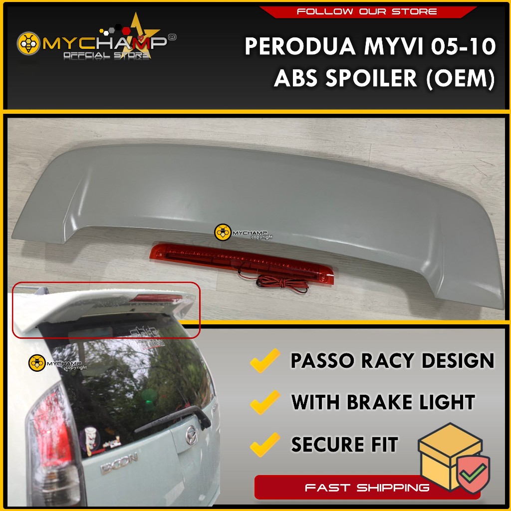 PERODUA MYVI 2005-2010 Rear Spoiler ABS with 3rd Brake Light | MYVI ...